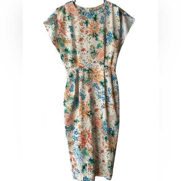 ASOS | Dresses | Asos Sheath Dress Floral Print With Abstract Design ...